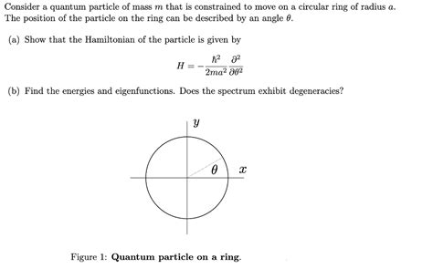 Solved Consider A Quantum Particle Of Mass M That Is Chegg