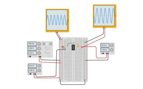 Circuit Design Non Inverting Amplifier At Gain 15 Tinkercad