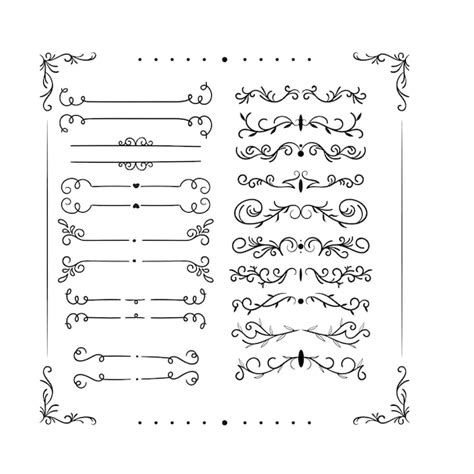 Collection Of Decorative Rustic Floral Line Divider For Page Layout