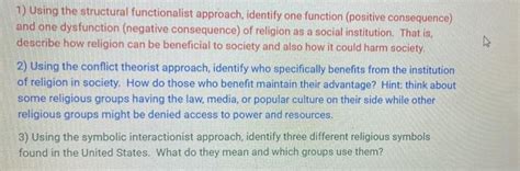 1 Using The Structural Functionalist Approach