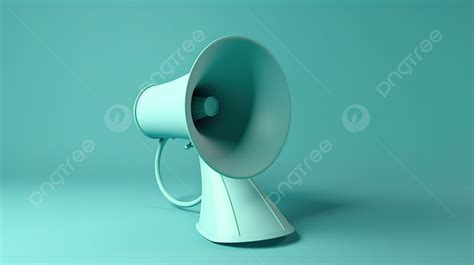 현대적인 플랫 스타일의 파란색 배경에 있는 최소한의 만화 확성기 확성기 3d 시끄러운 대중 스피커 3d 배경 일러스트 및