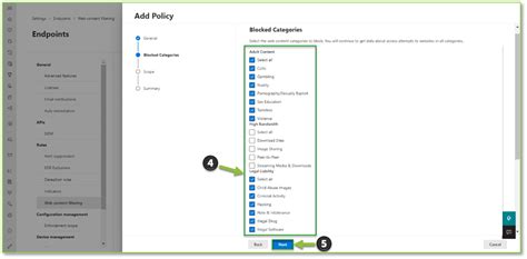 Defender Web Filter Policy Creation