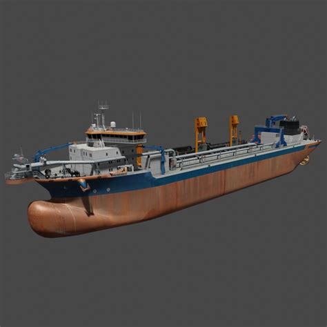 3d Model Trailing Suction Hopper Dredger 3d Model Vr Ar Low Poly Cgtrader