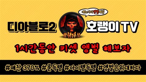 디아2레저렉션 매찬370 횃불따기전 필수템 키셋을 1시간동안 모아보았습니다 무공체라소서 앵벌 정벌기 Youtube