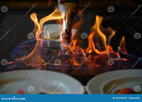 Traditional Japanese Teppan Show Stock Image Image Of Prepare Restaurant 321053347