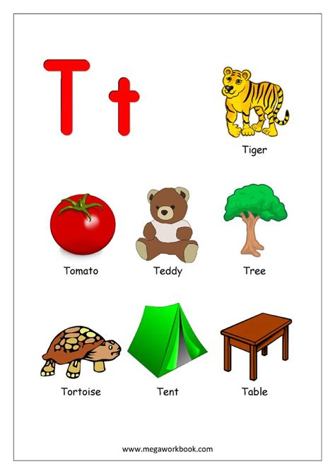 Objects Starting With Alphabet T Alphabet Pictures Alphabet