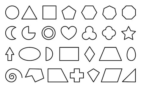 Premium Vector Basic Educational Line Geometric Shape Icon Set