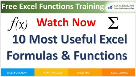 10 Most Useful Excel Formulas And Functions Excel Formula Excel
