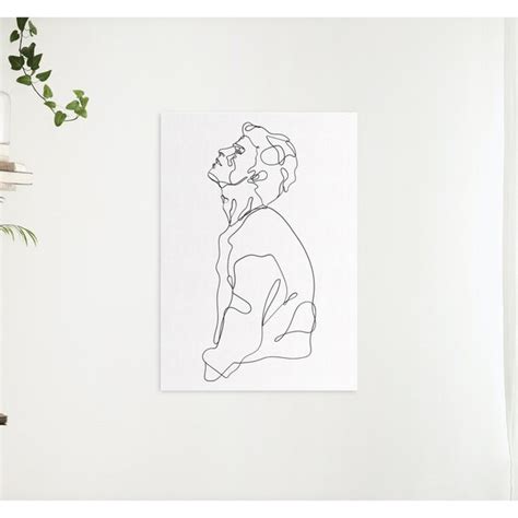 Nude Male Outline Art Etsy