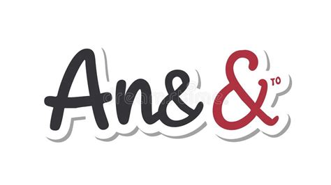 Ampersand And Symbol Text Typography Conjunction Vector Design