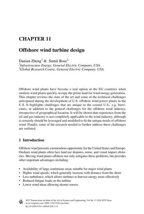 Pdf Chapter 11 Offshore Wind Turbine Design Wit Press · Chapter 11 Offshore Wind Turbine