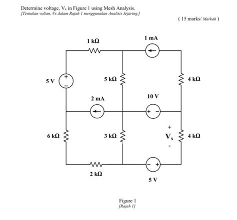 Solved Determine Voltage V In Figure I Using Mesh