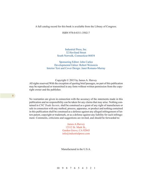 Cnc Trade Secrets A Guide To Cnc Machine Shop Practices Harvey James A Pdf