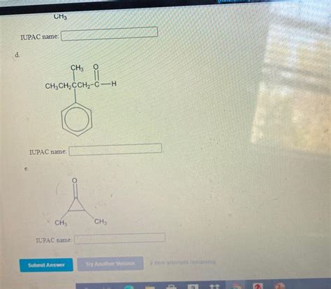 solved assign iupac names to the following aldehydes and