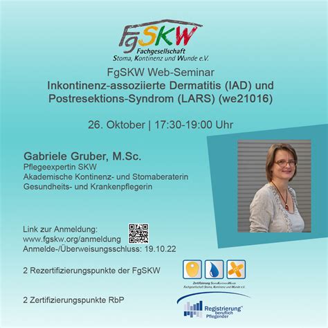 Termin Web Seminar Inkontinenz Assoziierte Dermatitis Iad Und