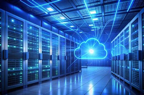 Cloud Computing Datacenter Conceptual Vision Premium Ai Generated Image