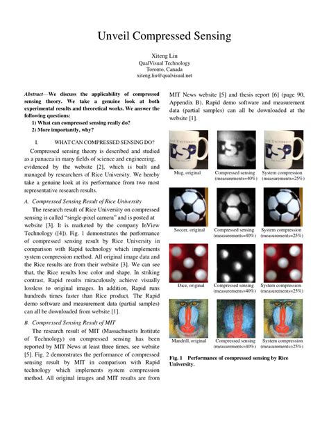 PDF Unveil Compressed Sensing