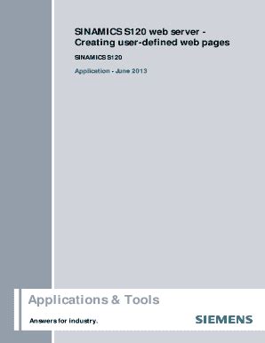 Fillable Online SINAMICS S120 Web Server Creating User Defined Web