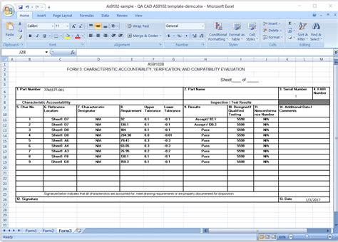 First Article Inspection Report Form Download Free Sample With Part