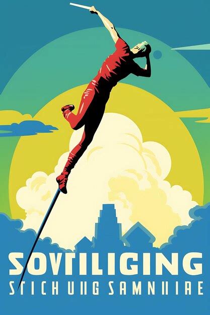 Projeto De Cartaz De Pole Vaulting Soaring To New Heights Alta