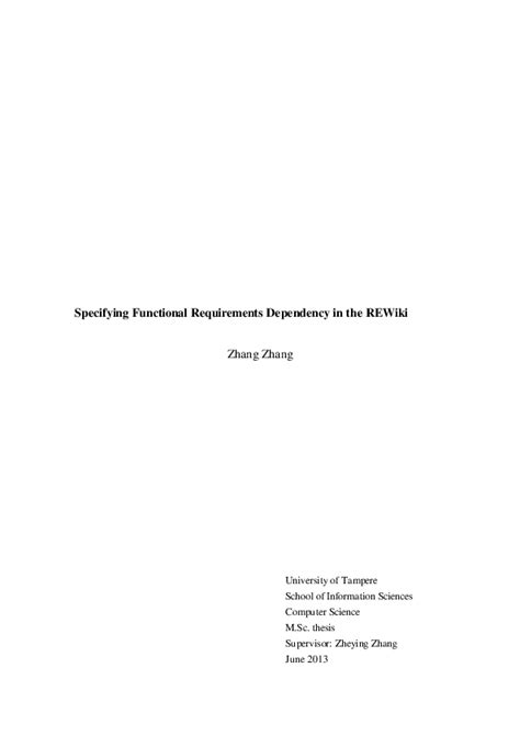 pdf specifying functional requirements dependency in the rewiki