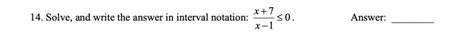solved solve and write the answer in interval notation