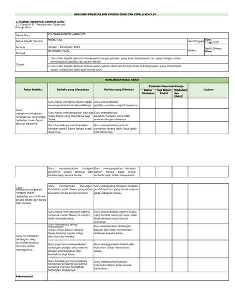Form Observasi Ekspektasi Pada Peserta Didik Dwi Fix Pdf
