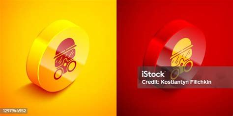 주황색과 빨간색 배경에 격리된 등색 방독면 아이콘입니다 호흡보호구 표지판 서클 버튼입니다 벡터 3차원 형태에 대한 스톡 벡터 아트 및 기타 이미지 Istock