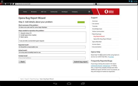 Opera On The Nexus 10 Is Nearly Unusable Screenshot Of Me Submitting