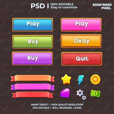 게임 키트 2d 게임 Ui 사용자 인터페이스 캐주얼 게임 Ui 키트 Ui 아트 만화 게임 Ui 쿨 Ui 프리미엄 Psd 파일