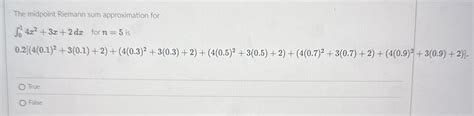 solved the midpoint riemann sum approximation