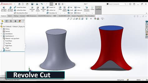 Solidworks Revolved Cut Solidworks Revolved Boss Base Solidworks Tutorials For Beginners
