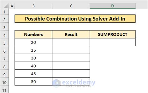 How To Sum All Possible Combinations In Excel Steps ExcelDemy