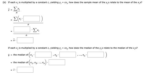 solved b if each x is multiplied by a constant c