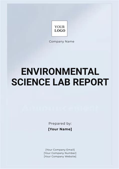 Free Environmental Science Lab Report Template To Edit Online