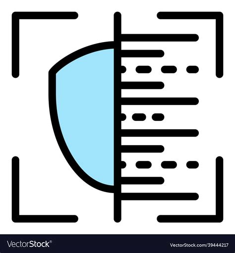 Face Biometrics Icon Color Outline Royalty Free Vector Image