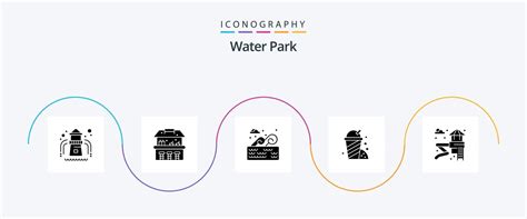 Water Park Glyph 5 Icon Pack Including Garden Place Park Garden