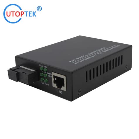 Best Quality Gigabit Poe 30w Over Fiber Single Sc Poe Fiber Injector Media Converter Poe Switch