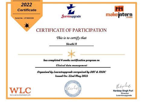 Shruthi N On Linkedin Internship Clinicaldatamanagement Learntoupgrade