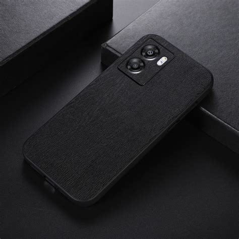 Wholesale For Oppo A G A G PU Leather Coated Hybrid PC TPU Wood Grain Scratch