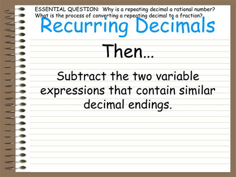 Ppt Converting A Repeating Decimal To A Fraction Powerpoint
