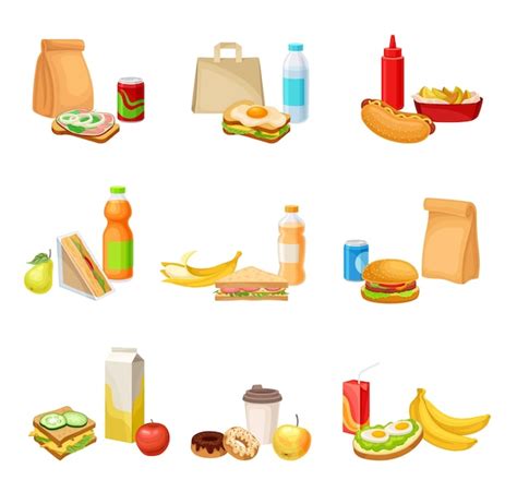 Vetores E Ilustrações De Alimentos De Conveniencia Para Download
