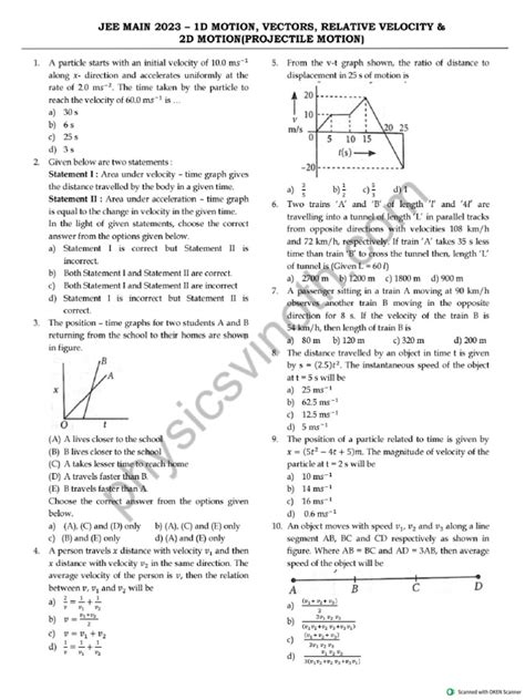 1d vec reland 2d jee 2023 qp with solutions watermark pdf