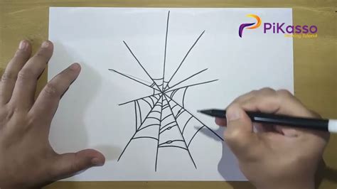 How To Draw A Cobweb Easy Step By Step Youtube