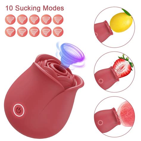 Rose Sex Toys For Women With 10 Intense Suction Rechargeable G Spot Nipple Stimulator Sex Toys