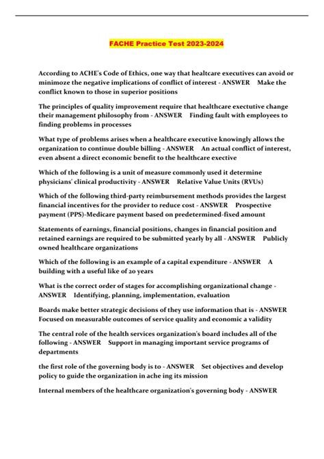 Fache Practice Test Fache Stuvia Us