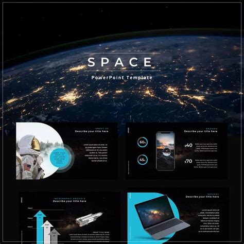 Space Powerpoint Template - Content Calendar Template