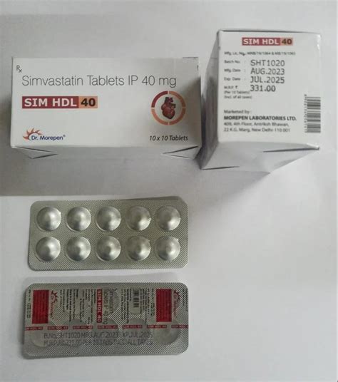 Simvastatin 40 Mg Tablet At ₹ 150stripe Cardiovascular Drugs In