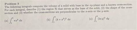 Solved Problem 3 The Following Integrals Compute The Volume