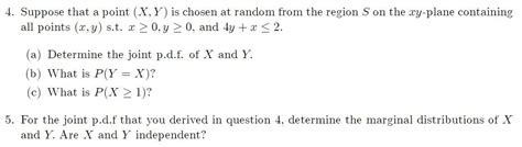 Solved Suppose That A Point X Y Is Chosen At Random Chegg
